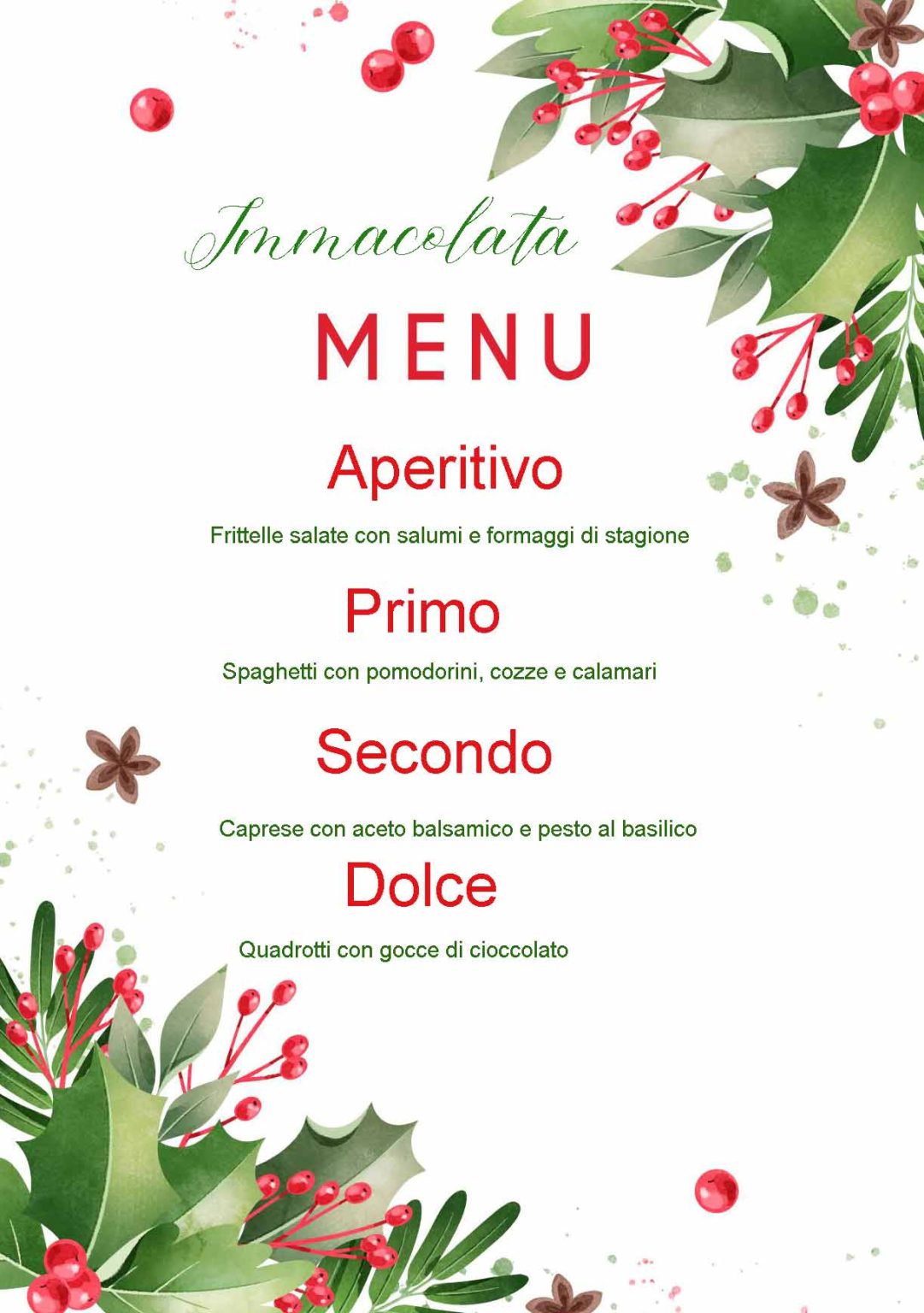 Menù dell'Immacolata: facile ed economico (con menù da stampare per gli ...